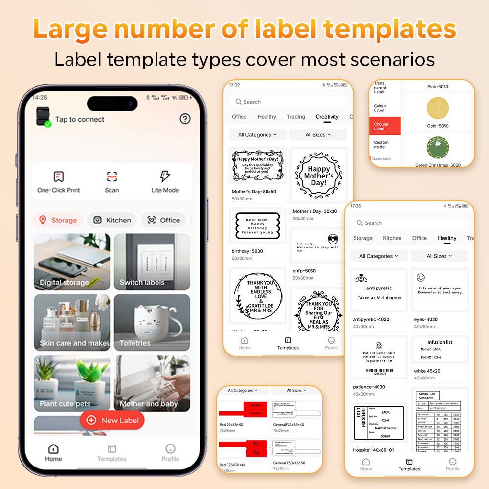 M100 Label Maker Machine with Tape, Bluetooth Label Printer Versatile ...