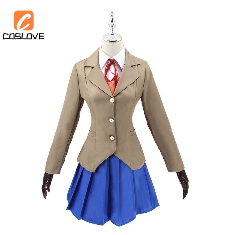 Anime Game Doki Doki Literature Club Monika Cosplay Clothing Full Set ...