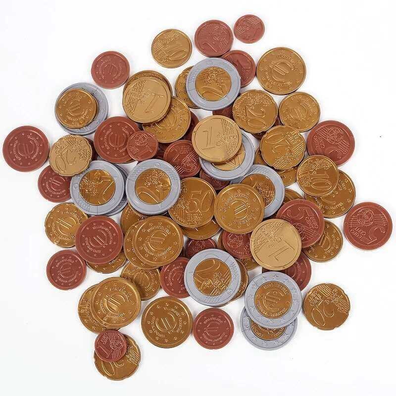 80 Fake Learning Quarters Plastic Money Coins Teaching for Kids Pretend ...