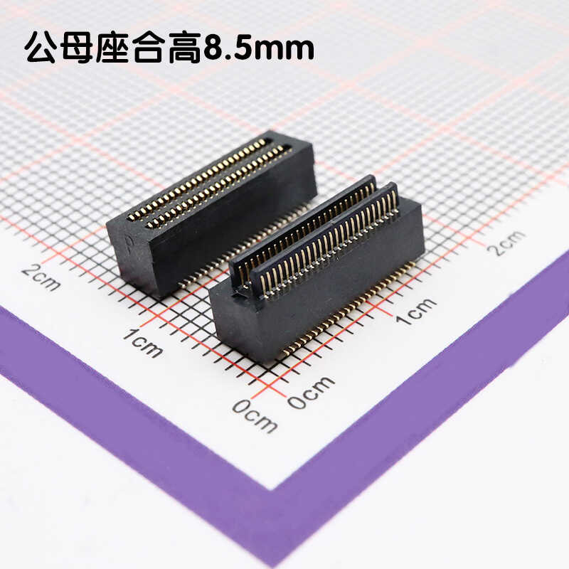 8.5-inch high 50 pin gold-plated board to board connector, dual slot ...