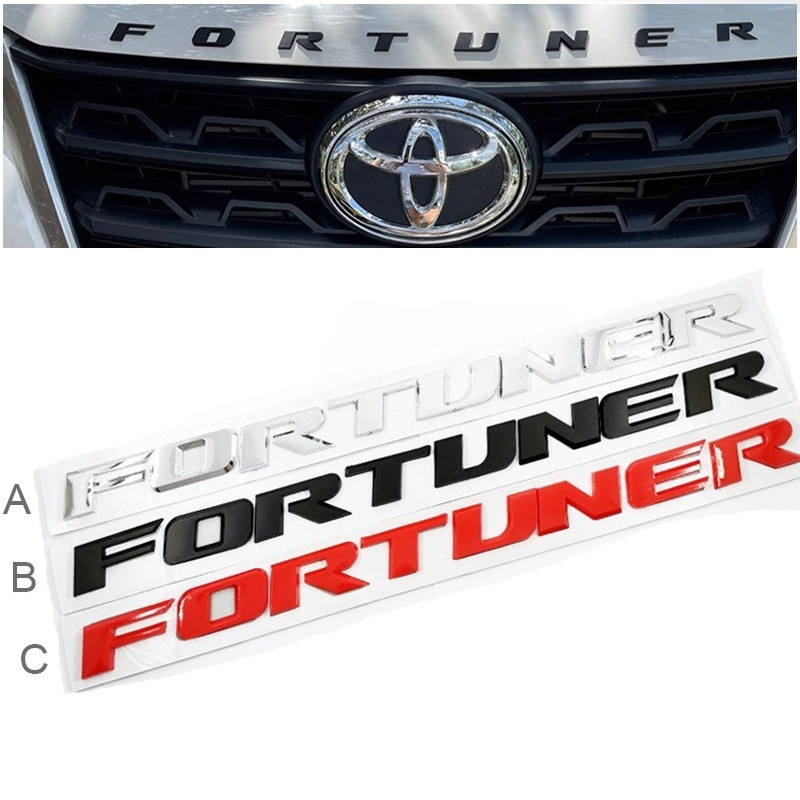 1 x ABS FORTUNER Letter Car Auto Front Hood Emblem Sticker For TOYOTA ...