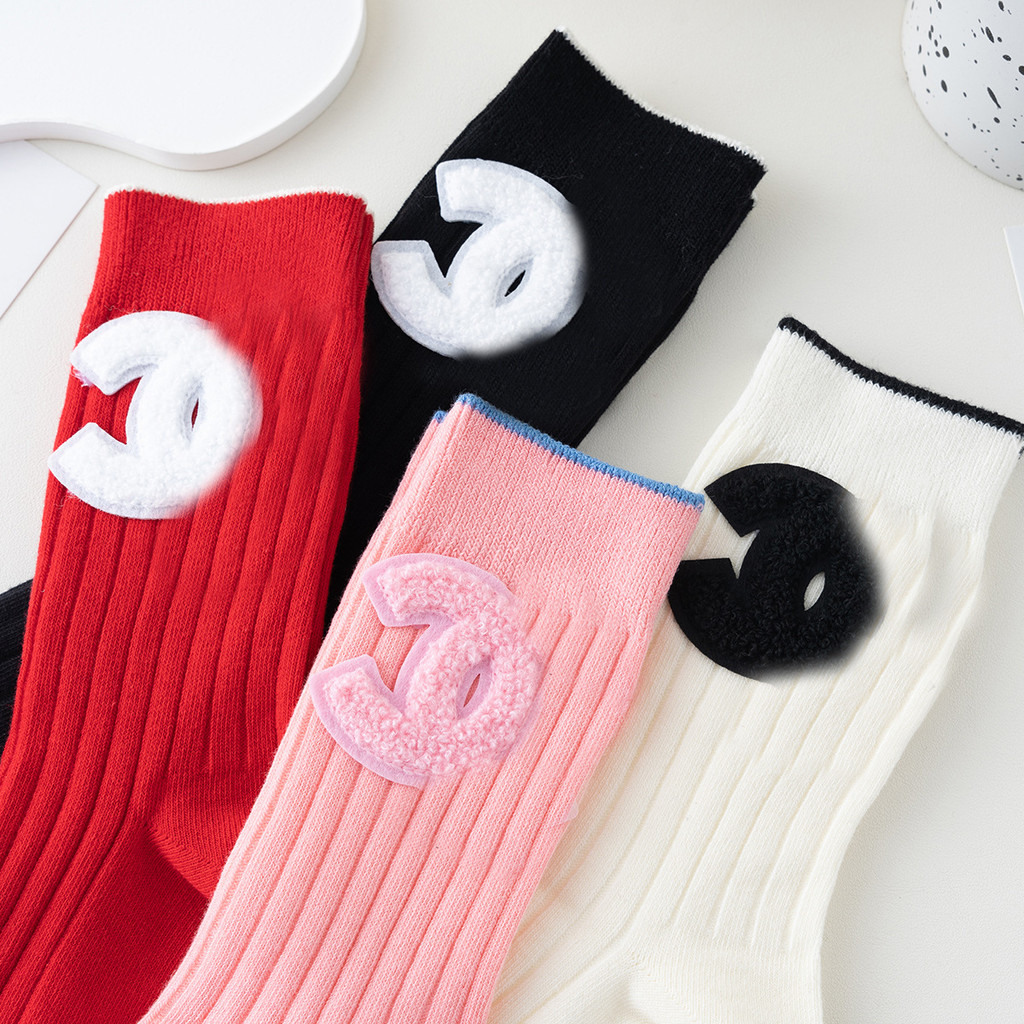 Double C Triumphal Arch Decorative Socks Small Fragrant Style Double ...