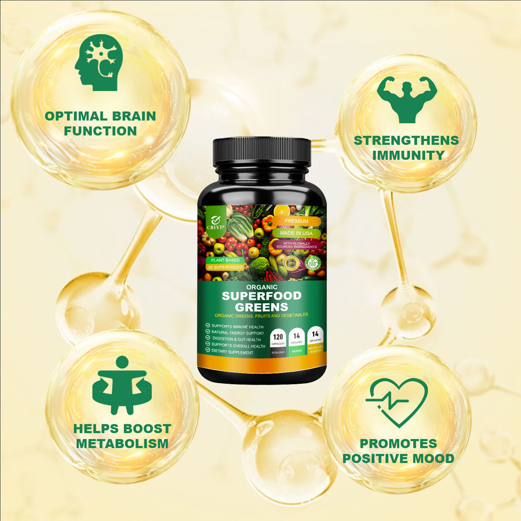 GREVIP Organic Greens Blend 770 mg + Organic Fruit & Vegetable Blend ...