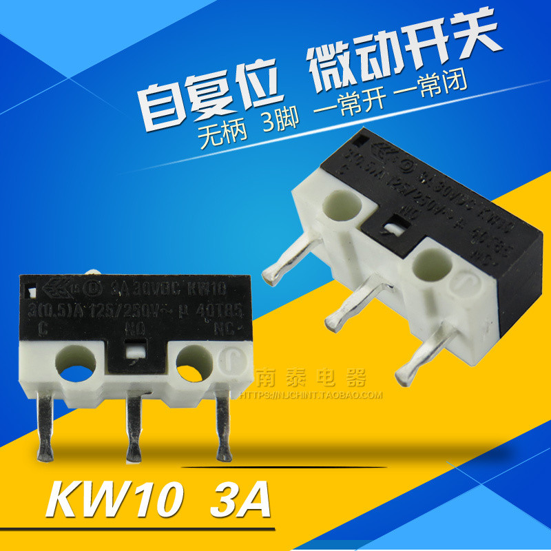 Micro travel limit mouse switch KW10 reset buksan 1 karaniwang sarado 3 ...