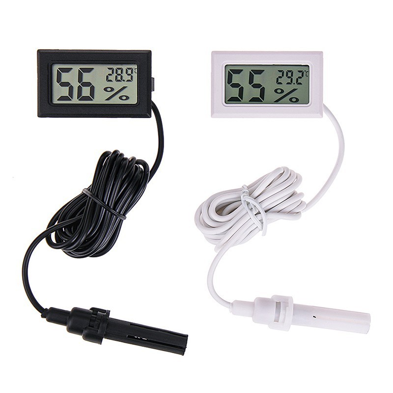Digital Thermometer Hygrometer Mini LCD Humidity Meter Freezer Fridge ...
