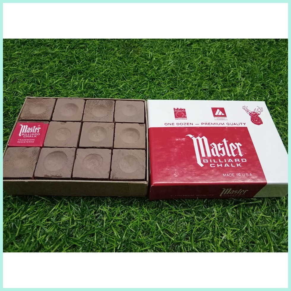 12pcs. Master Premium Chalk Brown for Billiard Cue Stick tisa ng tako ...