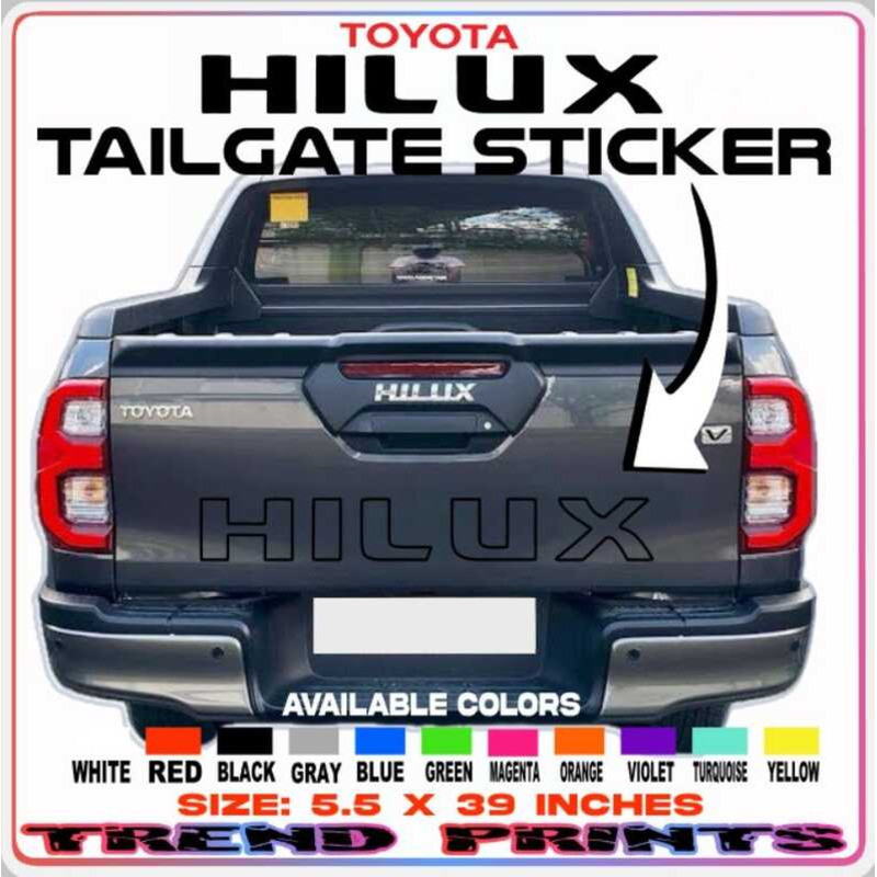 Toyota Hilux GR / Hilux Conquest / Revo Tailgate Sticker Decals HILUX ...