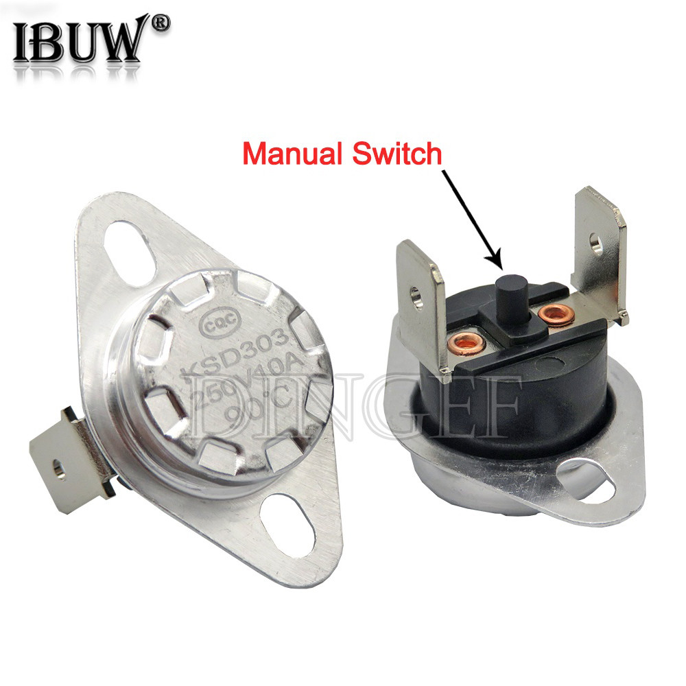10PCS KSD301 KSD303 10A 45 ~ 150 Degrees Celsius Manual Reset Thermostat Normally Closed ...