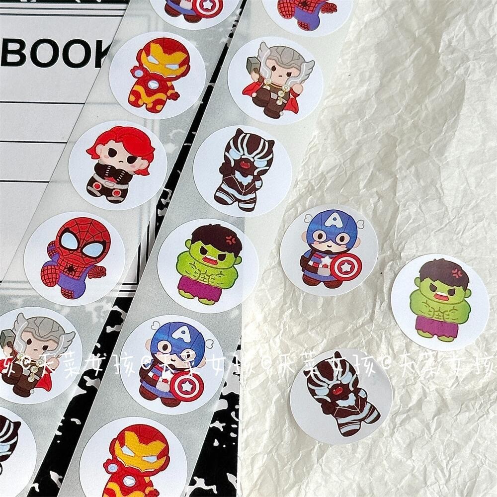 500pcs/Roll Cute Marvel's Avengers Super Hero Cartoon Sealing Stickers ...