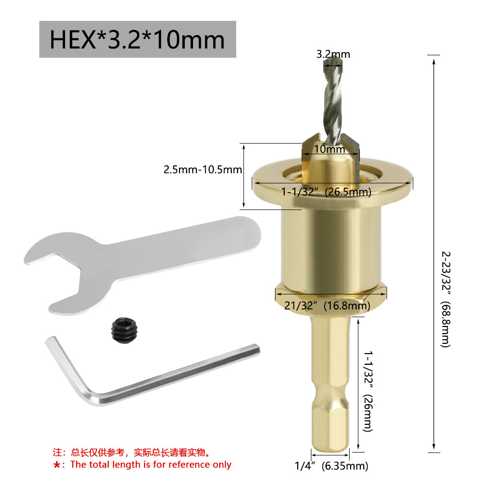 2 In 1 Limit Countersunk Drill Bit Tools Hide Screws Custom Depth ...