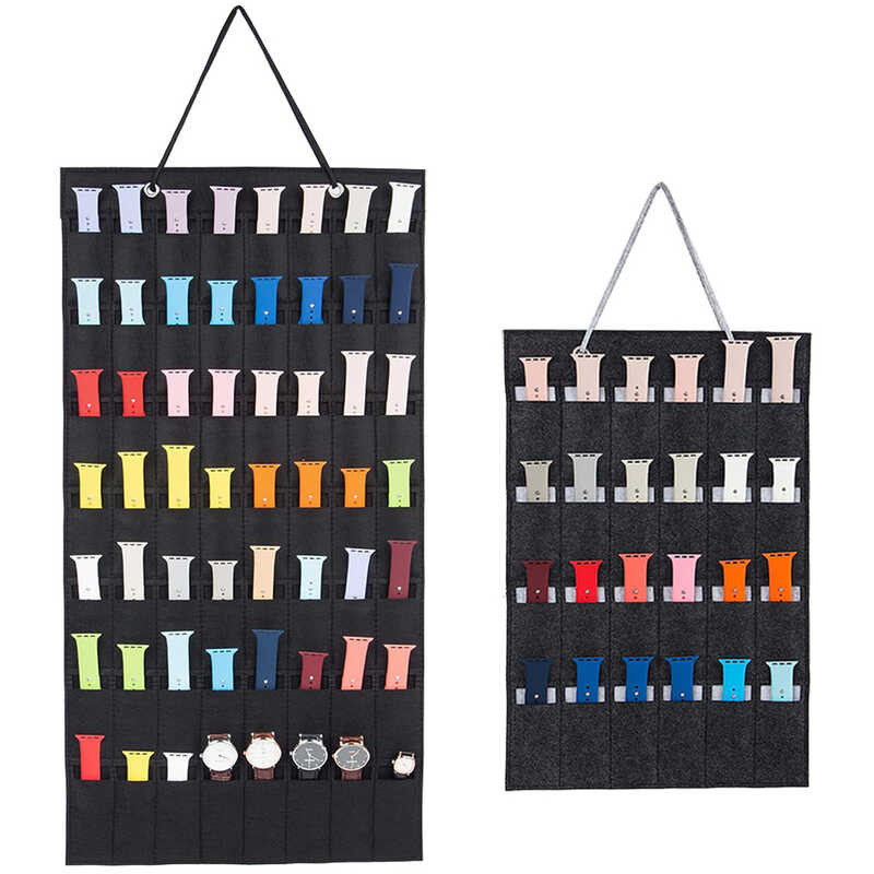 Hanging Watch Band Organizer Watch Straps Storage Holder Felt Watches ...