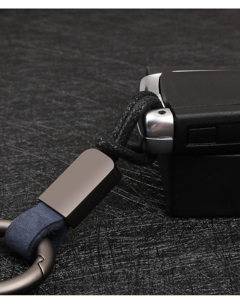 Genuine Leather Key Chains for Men Women Car Keychain Lanyard Cotton ...