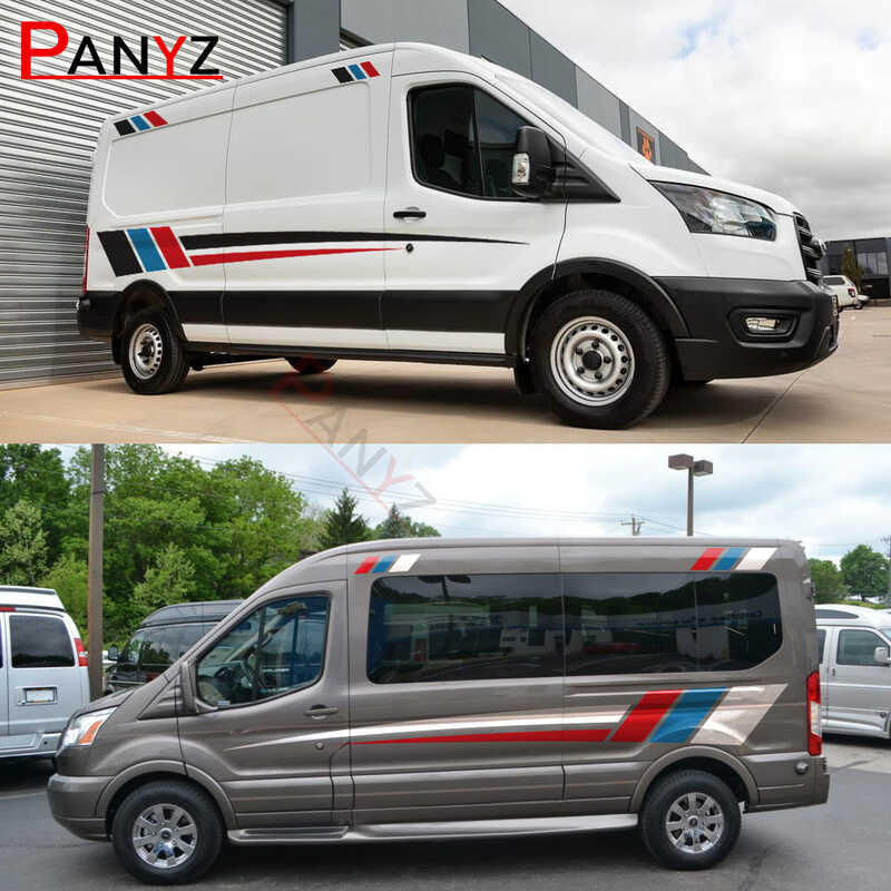 Car 6Pcs/Lot Stickers For Ford Transit 8 2014-2021 Motorhome Stripes ...