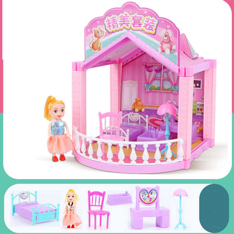LY 3D Assembled Doll House Villa Princess Castle Dolls Bed Furniture ...