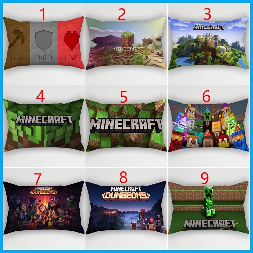 Pillow Case Minecraft Rectangular Pillow Adventure Sandbox Game Single ...
