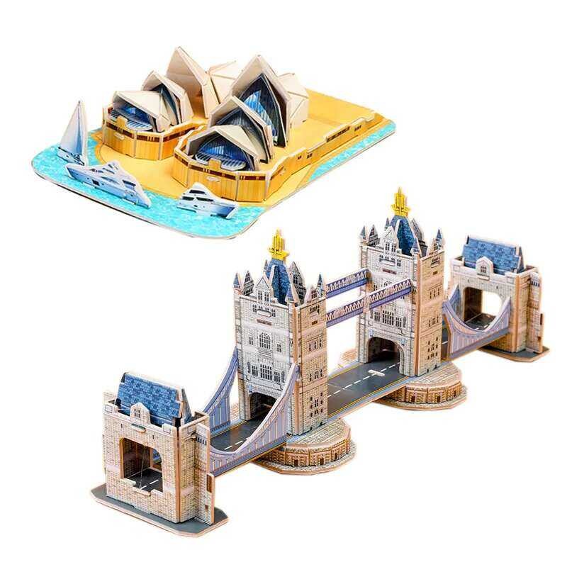 3D Cardboard Puzzle Famous Architecture Buildings Assembg Model ...