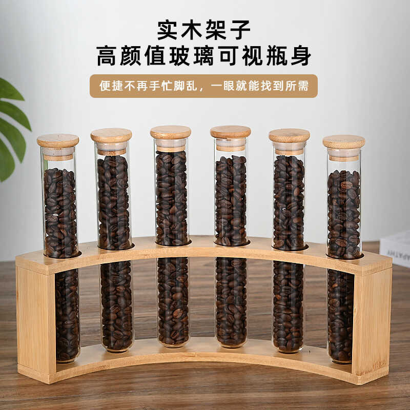 Glass Test Tube Tea Display Rack, Coffee Bean Sample Display Jar, Bar ...