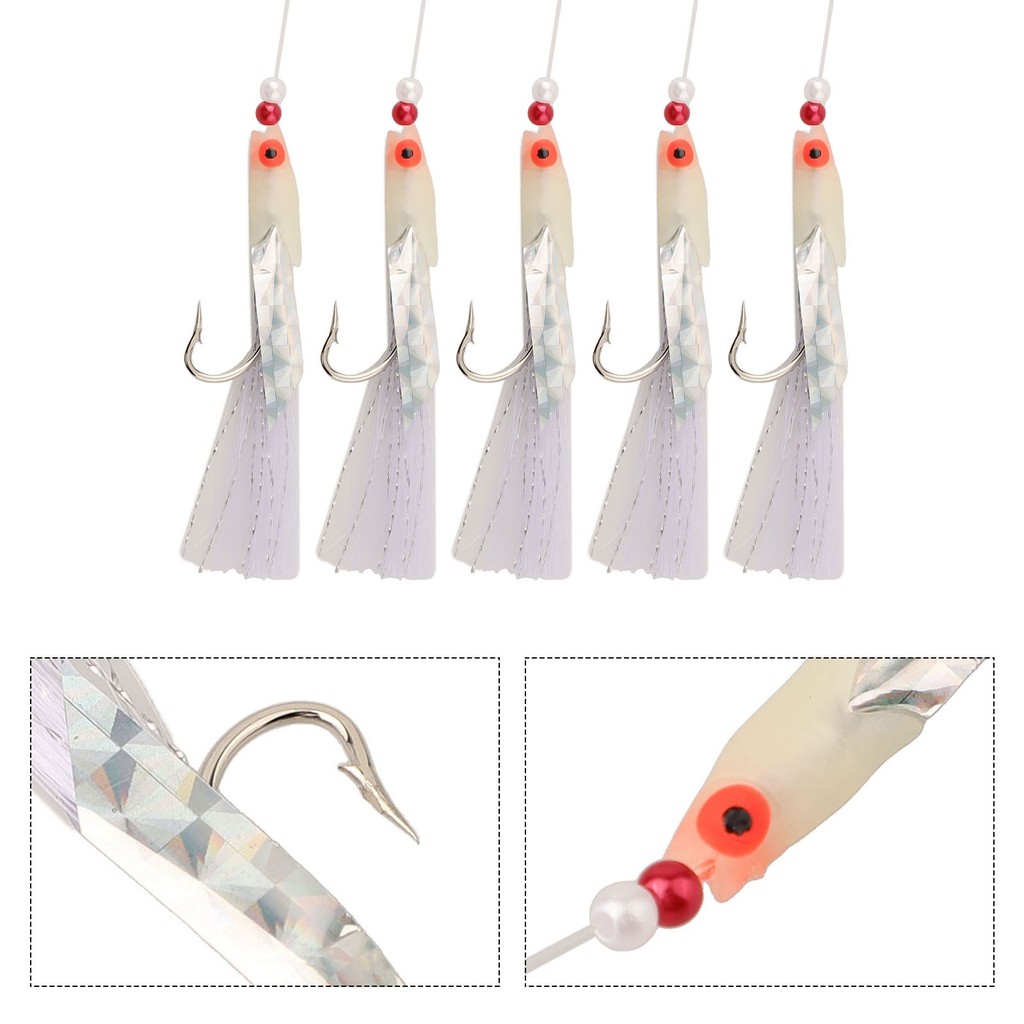 【ASIA】 5pcs/Pack for Sabiki Soft Fishing Lure Rigs Bait Jigs Lure ...
