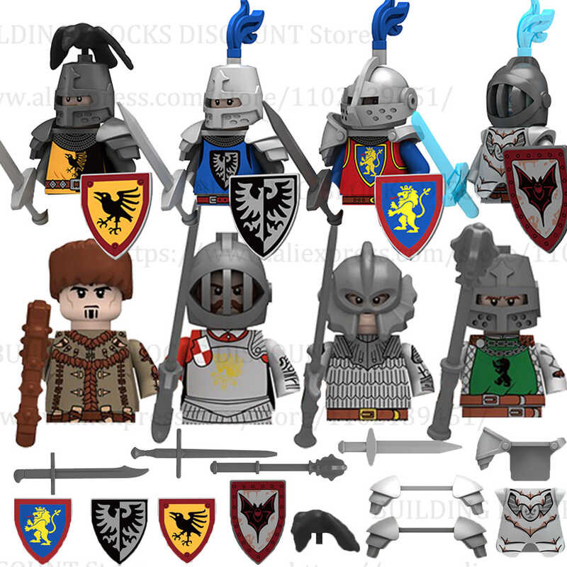 MOC ☆ Medieval Castle Raven Black Hawk Knight Figures Building Bloc ...