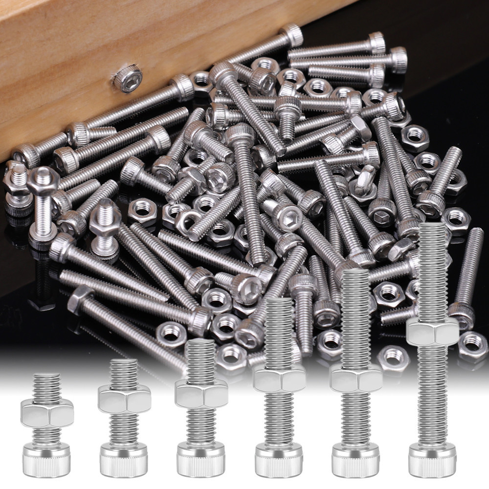 10Pcs M3 304 Stainless Steel Hexagon Bolts Nuts Assortment Kit Metal ...