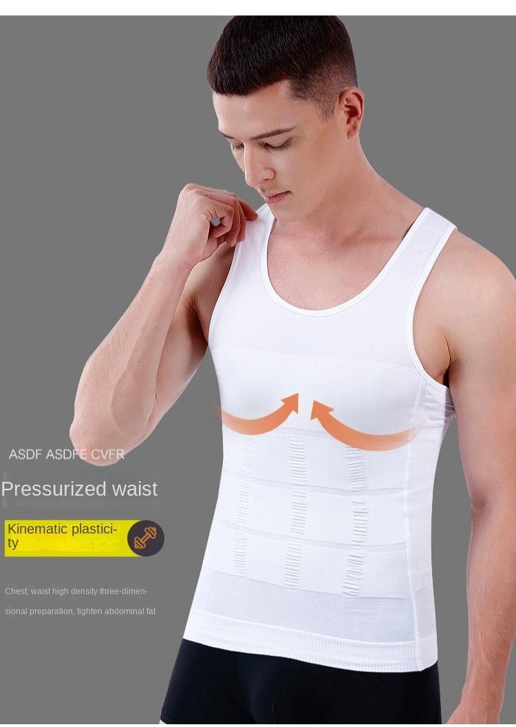 Men's Compression Singlet - Slimming Body Shaper Vest for Posture ...