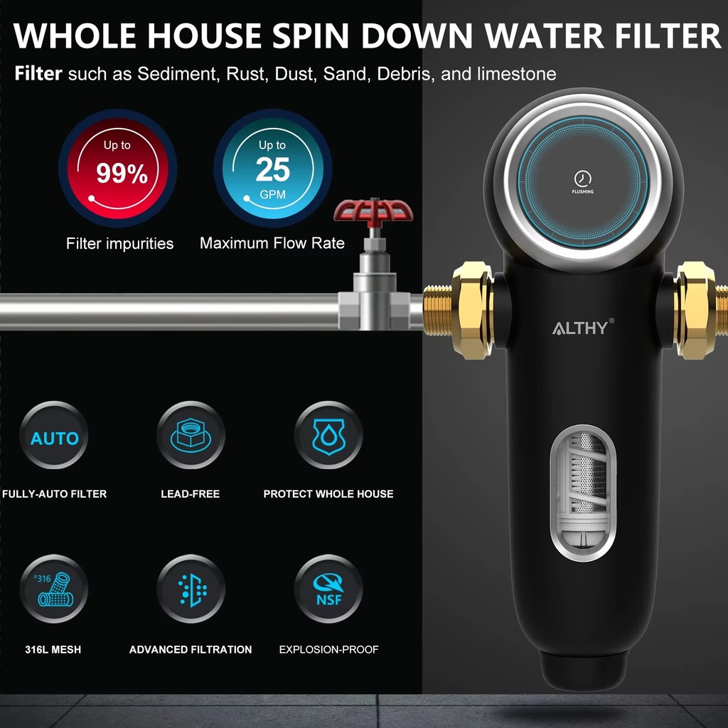 ALTHY PRE-AUTO1 Automatic Flushing Backwash Prefilter Spin Down ...