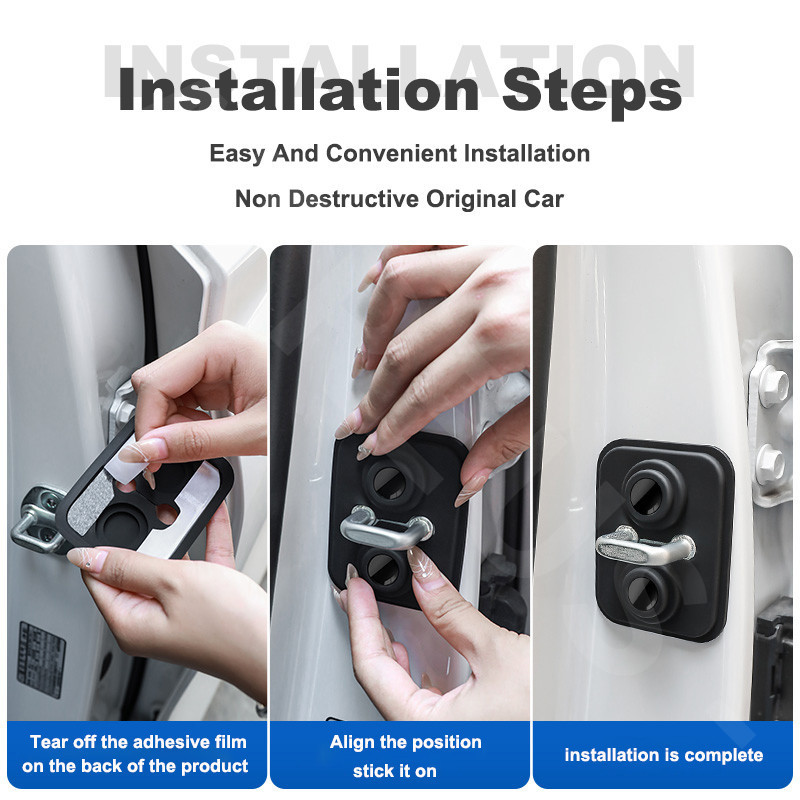 2/4Pcs Mitsubishi Silicone Car Door Lock Protector Cover Car Door Shock ...