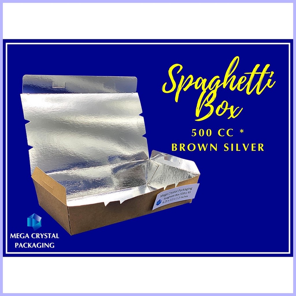 Eco Living Spaghetti Box 500cc Brown Silver Meal Box ( 25 pcs. Per Pack ...