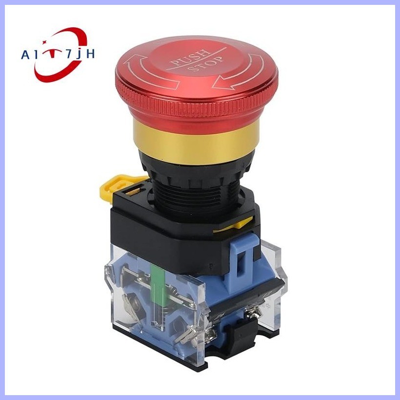 Emergency Stop Button 10A 22mm Latching Push Button Switch, Aluminum ...