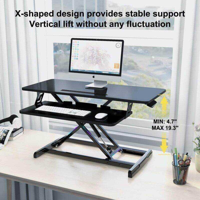 Inch 32 Adjustable Sitting Standing Convertible Desk Wortation Riser ...