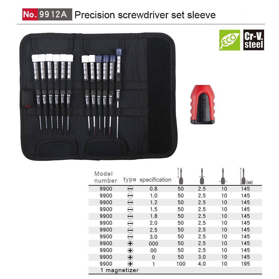 VESSEL 12Pcs Mini Precision Screwdriver Set for Phillips and Slotted ...