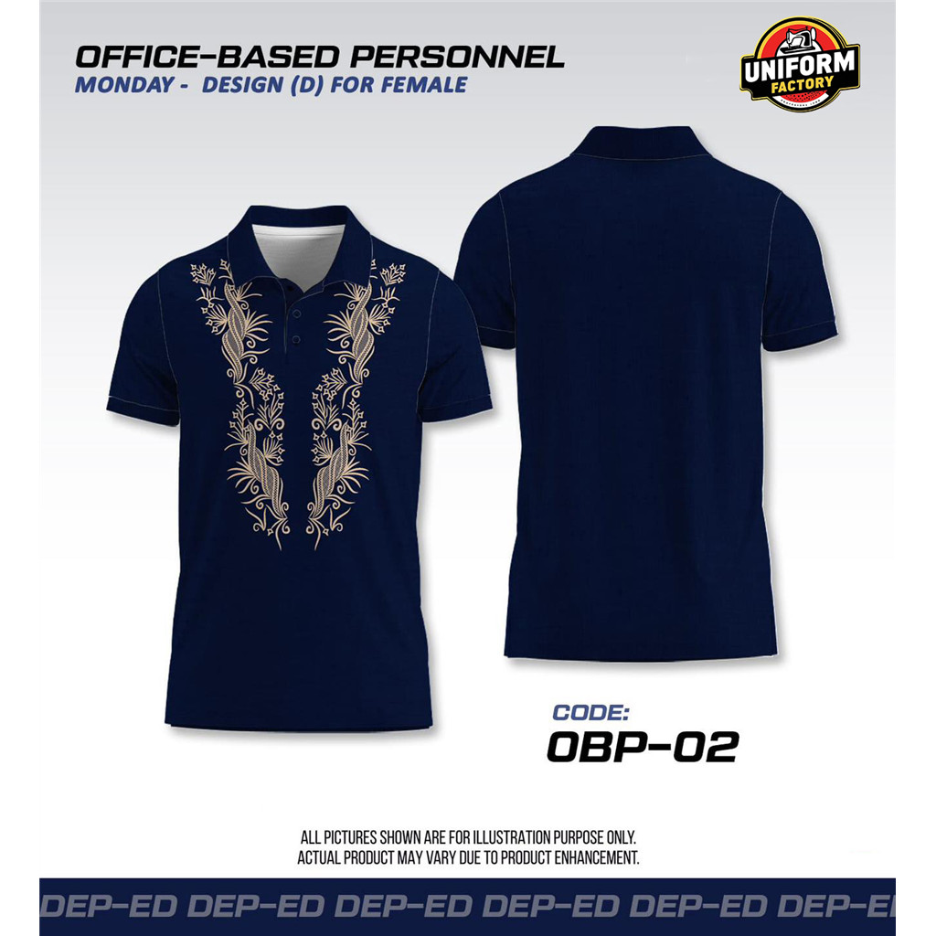 Deped Uniform 2025 Full Sublimation Deped office-based Personnel Tshirt ...