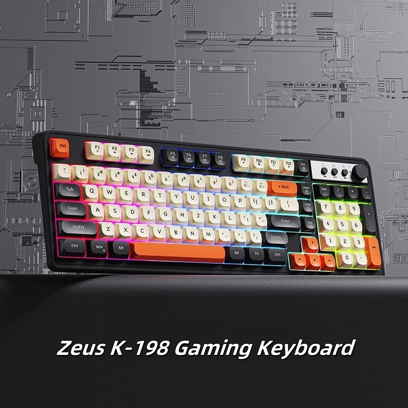 Zeus K-198 Series Gaming Keyboard Wired Creamy Keyboard With Rainbow ...
