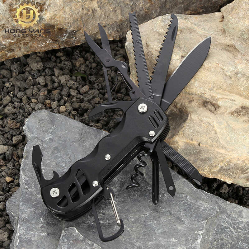 Outdoor multifunctional Swiss Army portable wilderness survival folding ...