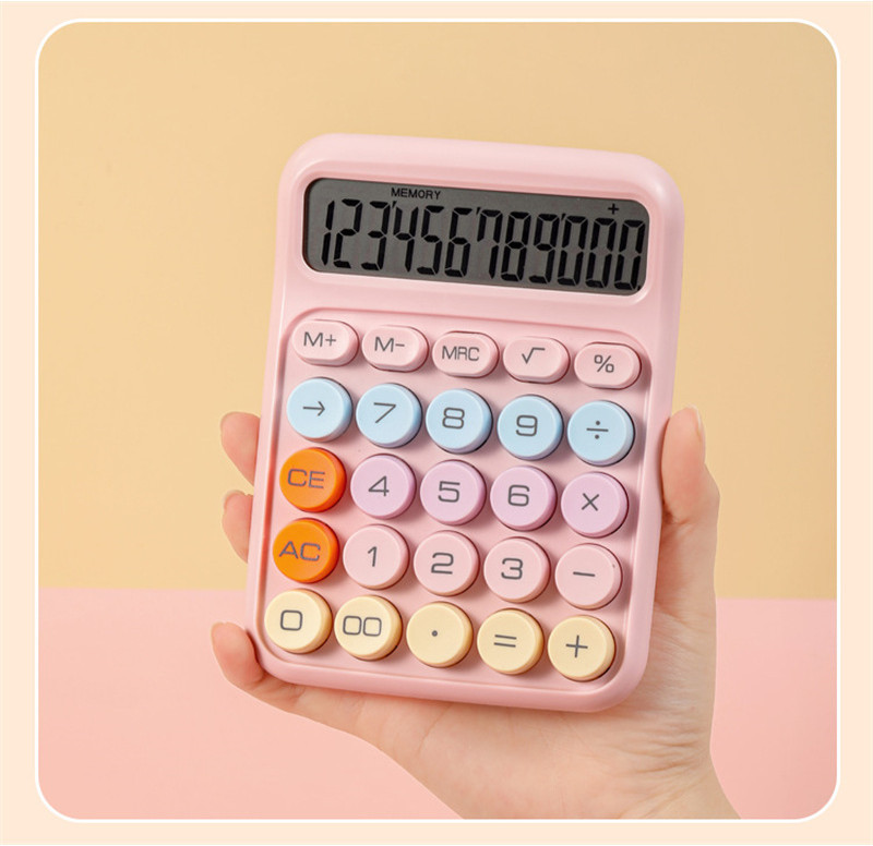 Candy Color Calculators with Big Display & Mechanical Dot Keyboard,12 ...