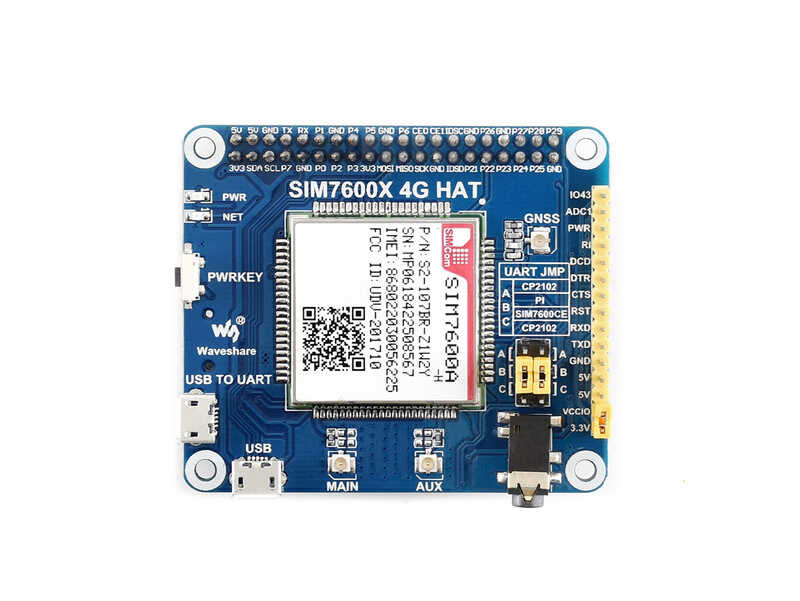 Waveshare 4G 3G GNSS LTE CAT4 HAT Based On SIM7600A-H for Raspberry Pi ...