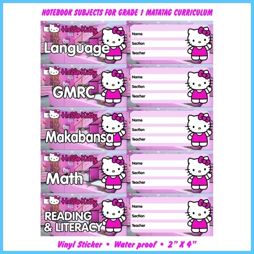 SUBJECT STICKER Grade 1 MATATAG CURRICULUM SY:2024-2025 | Shopee Philippines