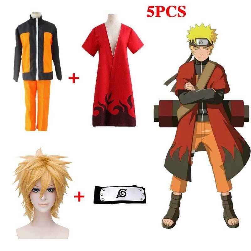 Anime Naruto Uzumaki Ninja Shippuden Cosplay Costume Jacket Pants Set ...