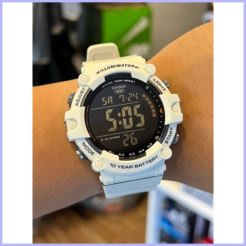 ORIGINAL CASIO Illuminator Digital White Men's Watch AE-1500WH-8B2 / Legit Casio Digital ...