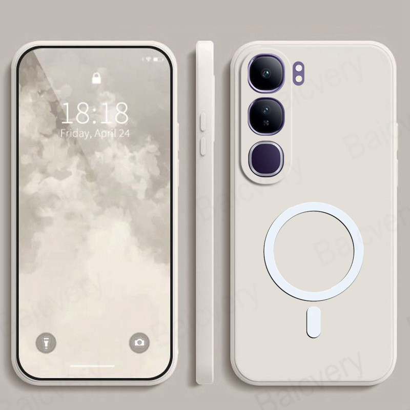 For VIVO Y19S 4G 2024 V2419 Colorful Matte Cover With Magnetic Sticker ...