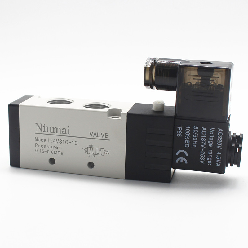 Pneumatic solenoid valve 4V310-10 DC24V AC220V two positions five ways reversing valve air ...