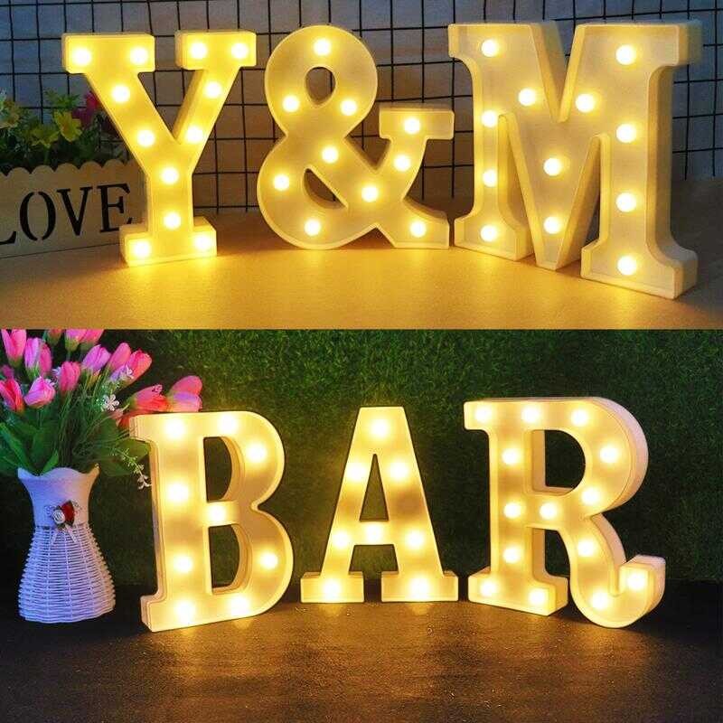 LED Alphabet Light Up Sign Decoration Letters A-Z Symbol&for Wedding ...
