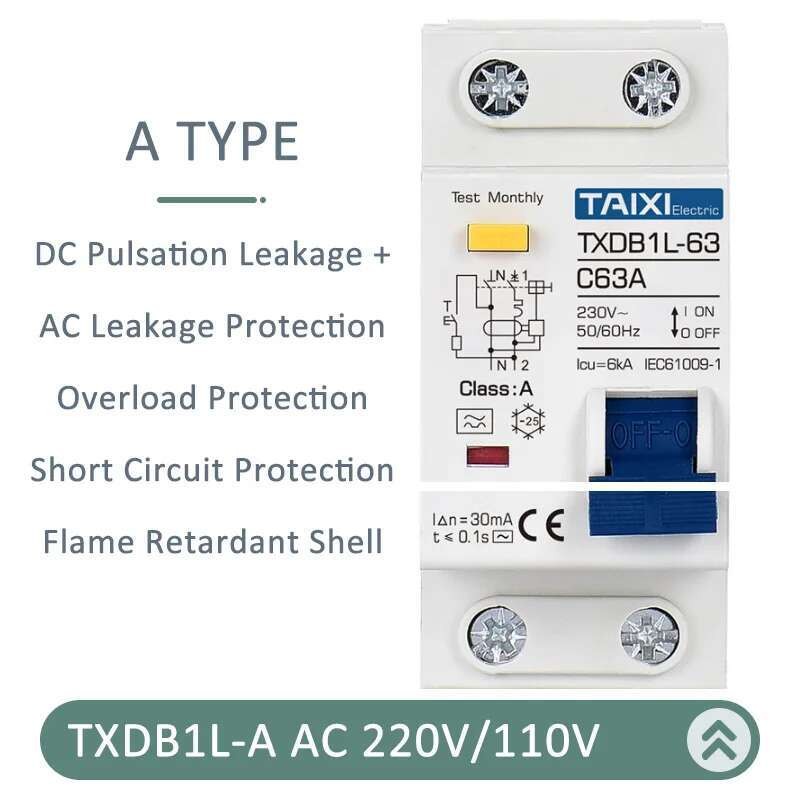 Stock Europe Residual Current Breaker RCCB RCD RCBO Type A / AC DPNL ...