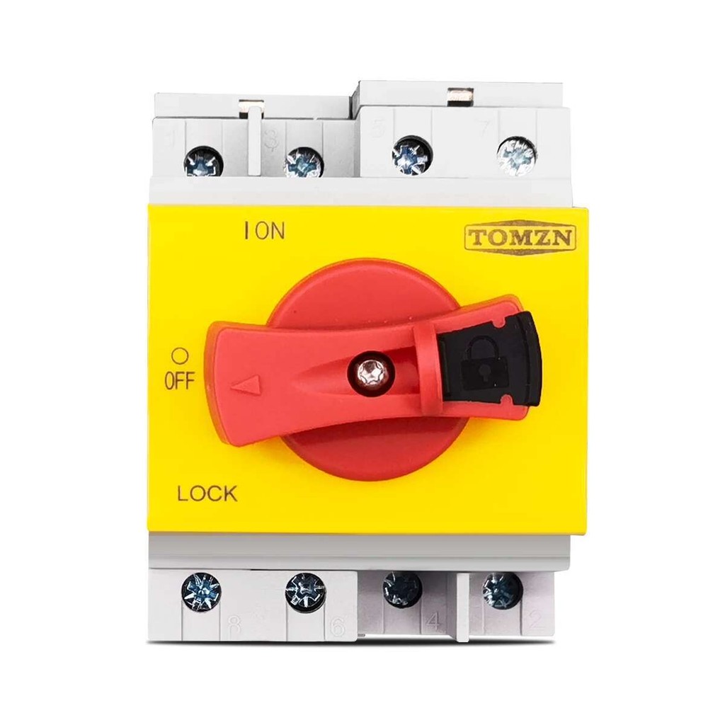 4P TOMZN PV DC 1200V 32A Din Rail Rotating Handle Isolator Rotary ...