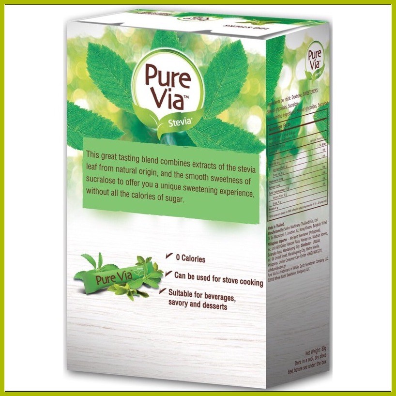 § ∣ Pure Via Stevia Powder 100 Sticks | Shopee Philippines