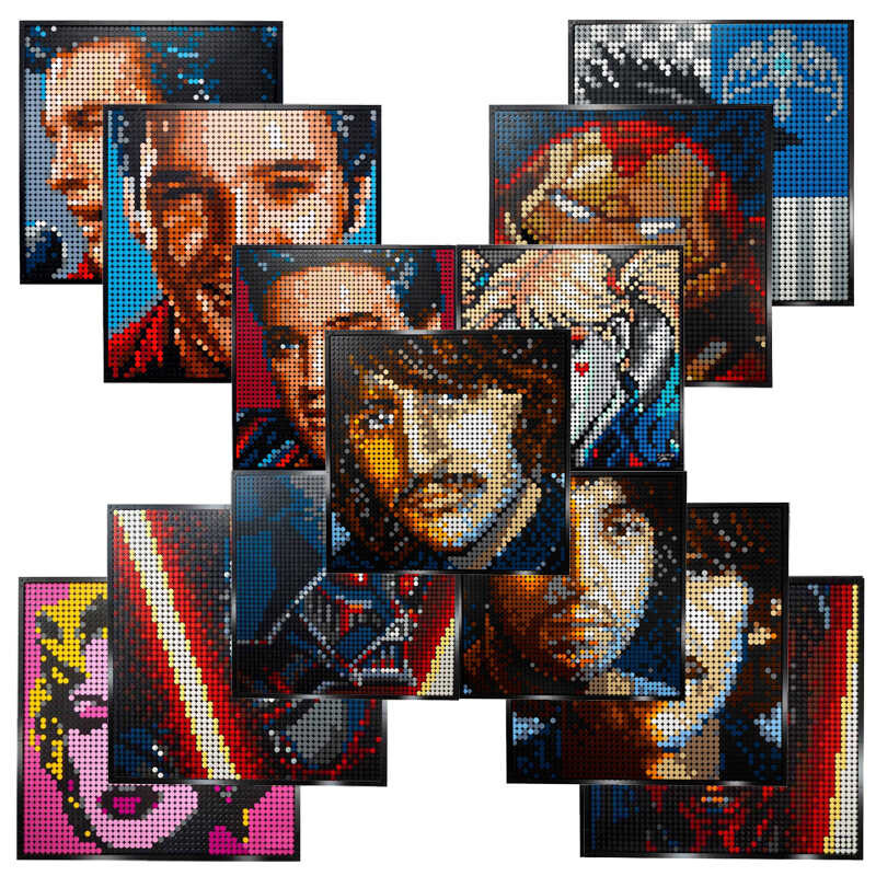 Classic Pixel Art Painting Building Bloc Set Mosaic DIY Bric Movie Toys ...