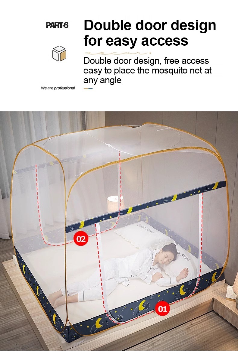 MC&HOME Auto-install Mosquito Net 2 Doors Foldable Fully Enclosed ...