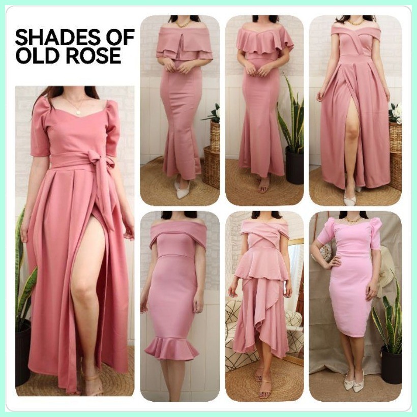 ♨ ♞,♘LIGHT OLD ROSE COLOR FORMAL BRIDAL ENTOURAGE BRIDEMAIDS | Shopee ...