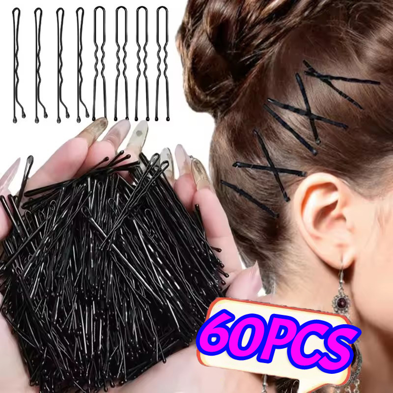 U-Shaped Hair Clips for Bridal Hairstyle/Simple Black Bobby Pin/ Women ...