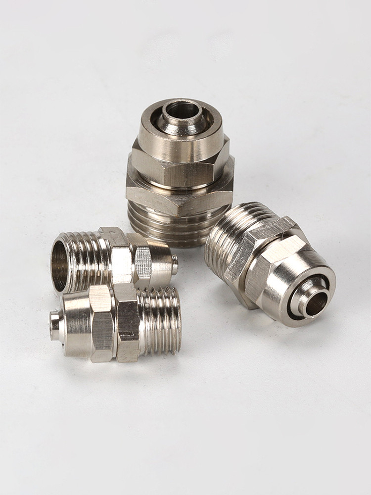 Pneumatic trachea quick insertion external thread lock nut quick twist ...